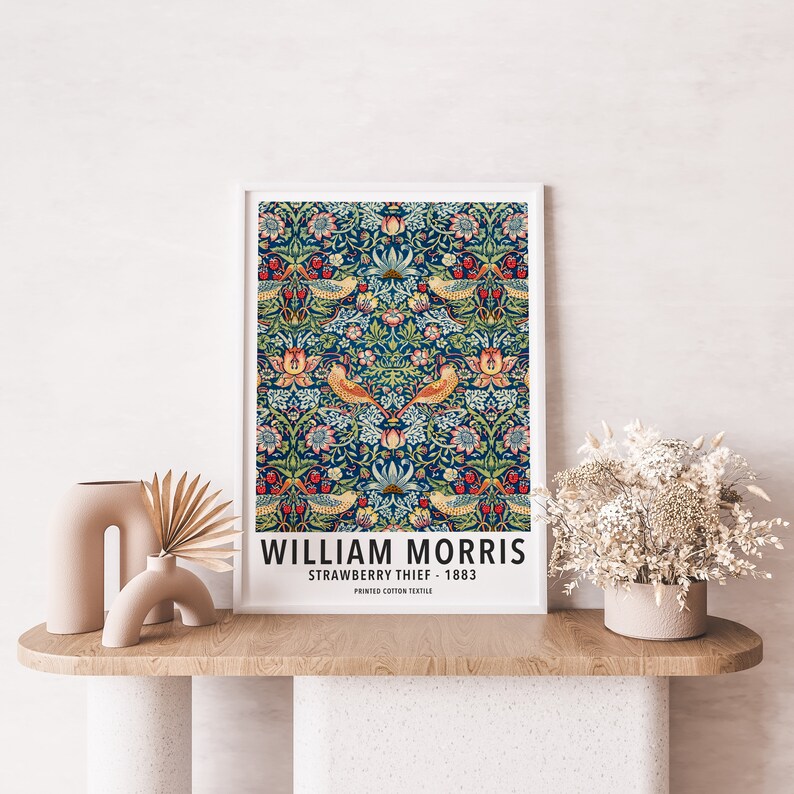 William Morris Strawberry Thief Print Art Nouveau Exhibition | Etsy
