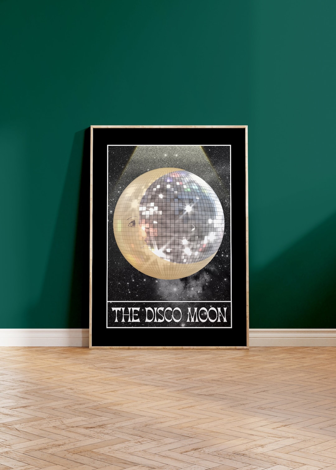 Disco Moon Print - Tarot Card Style Disco Moon the Moon XVIII ...