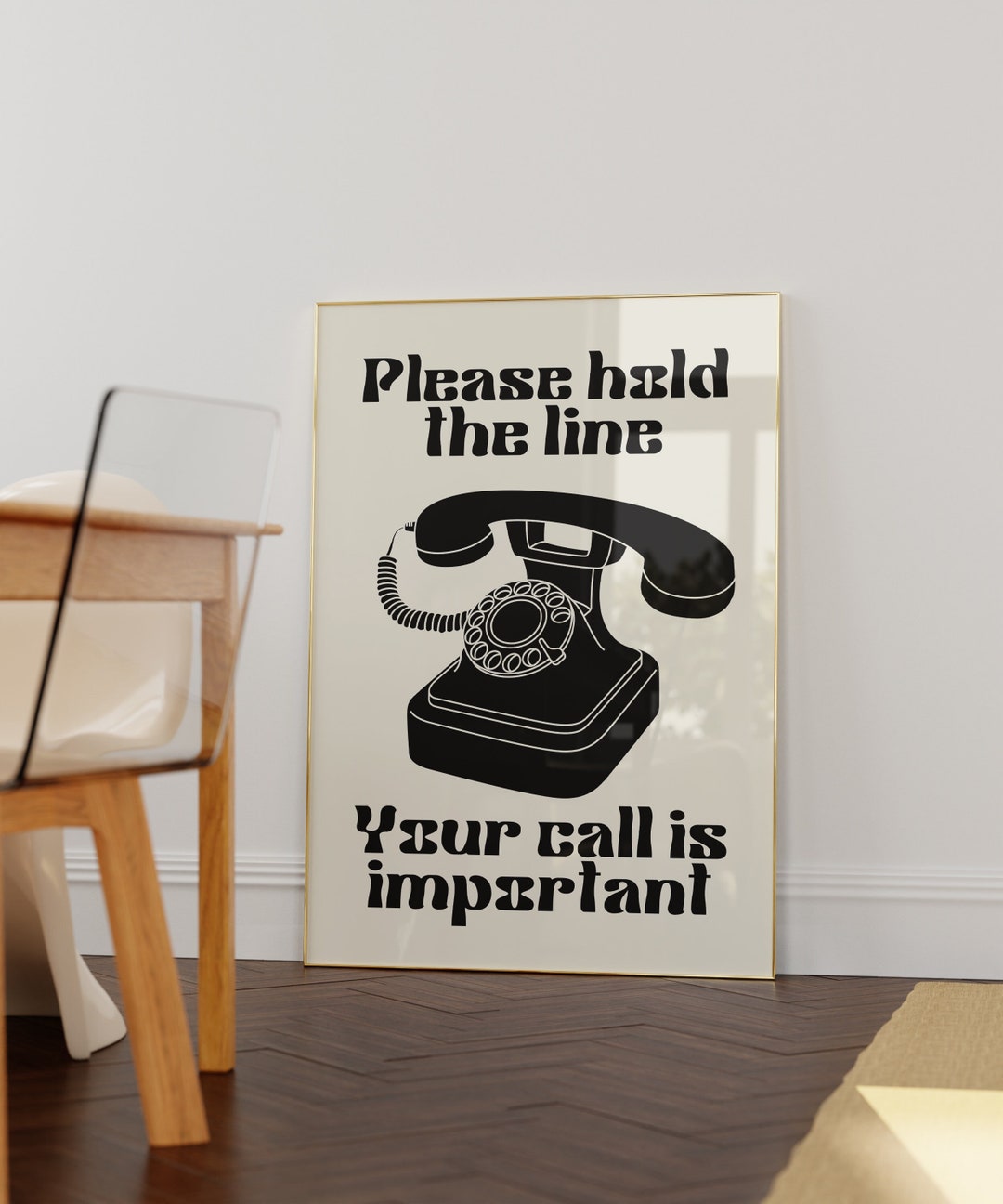 Retro Telephone Art Print: Funky Corded Phone Poster - Etsy