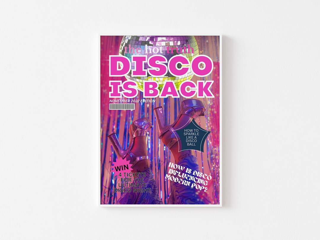 Disco is Back Magazine Cover Print: 70s Retro Wall Art - Etsy