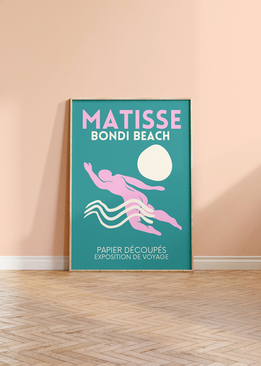Bondi Beach Bright Travel Print Matisse Style - Bold Colourful Trendy ...