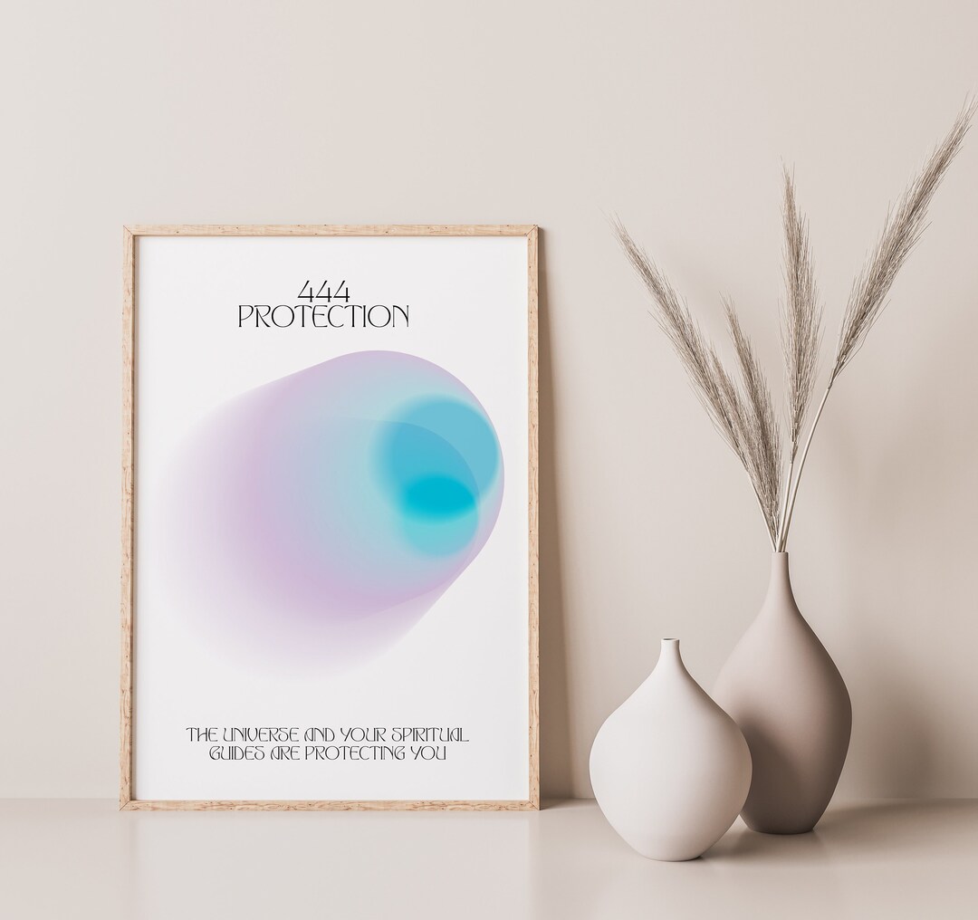 Angel Number 444 Gradient Print - Aura Energy Gradient, Protection ...