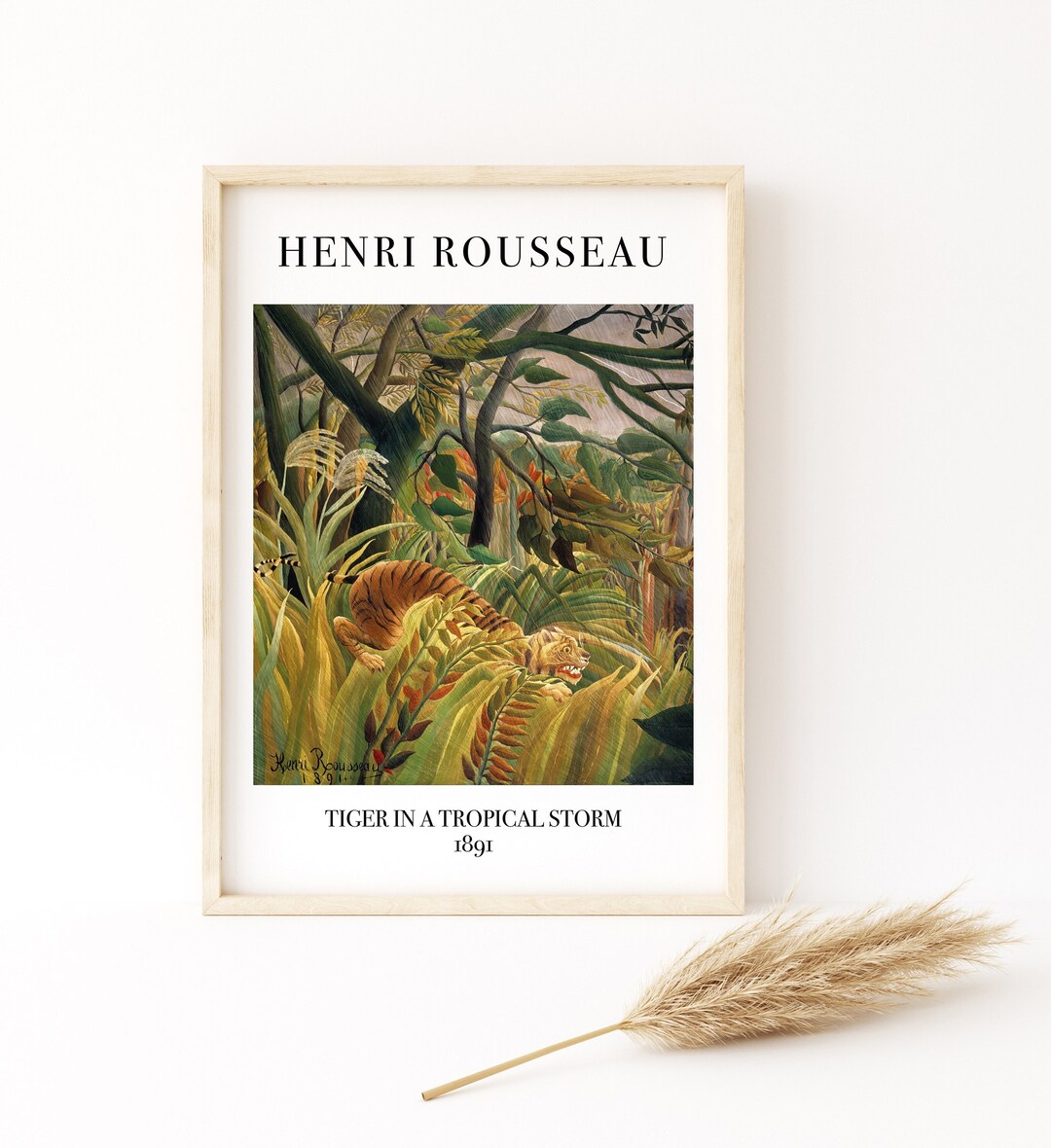 Henri Rousseau Print - Tiger in A Tropical Storm, Henri Rousseau ...