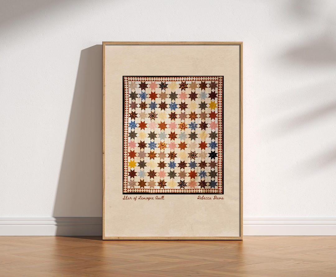 Retro Star Quilt Patchwork Cosy Print | Cottagecore Vintage American ...