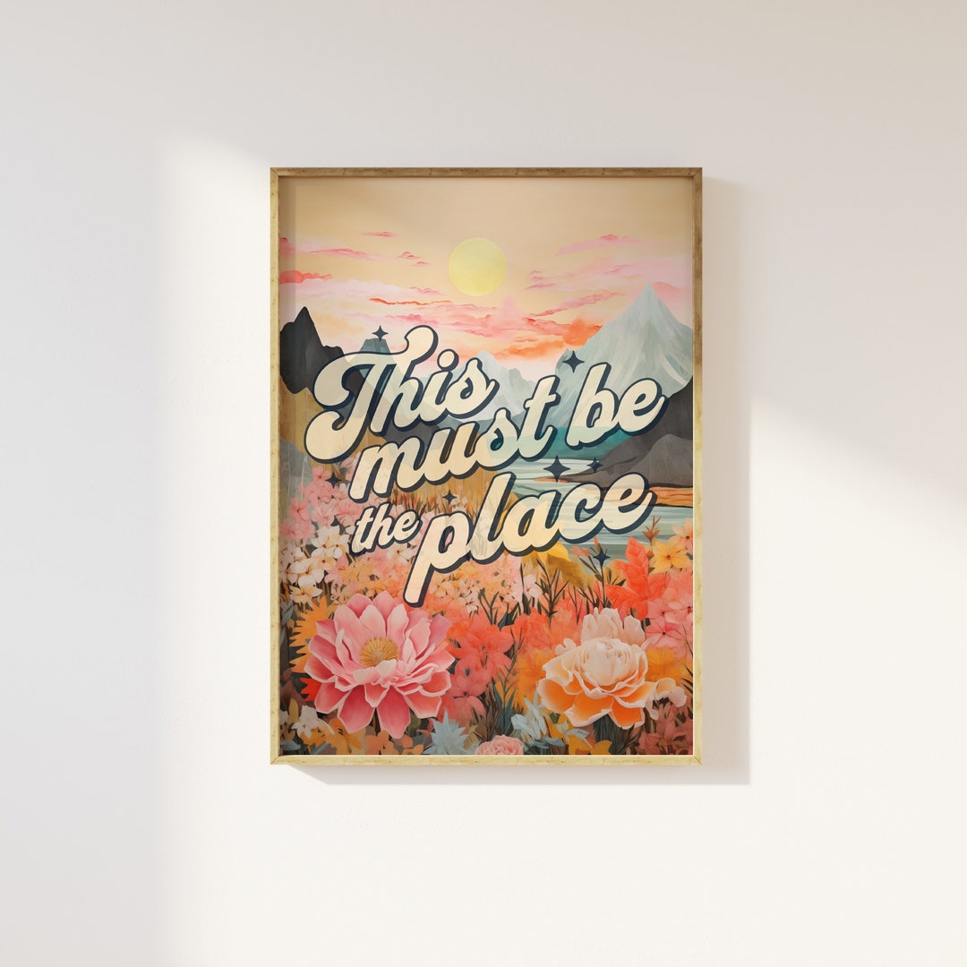 Retro Landscape Print: 70s Bohemian Scenery Art Poster - Etsy