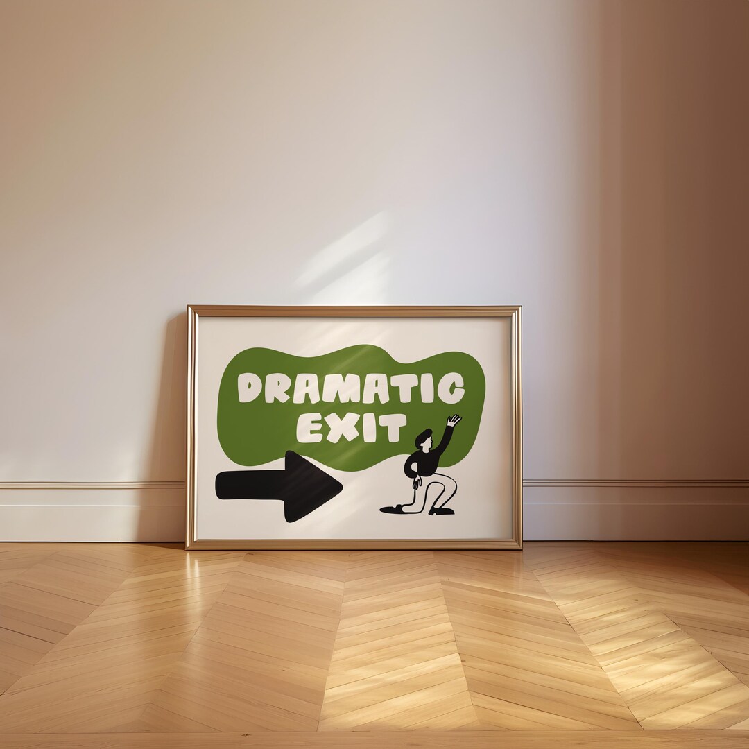 Dramatic Exit Print: Retro Modern Hallway Art - Etsy UK