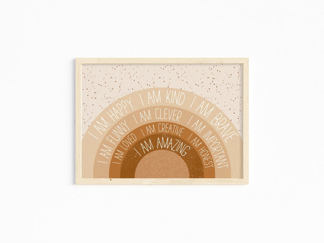 Rainbow Affirmation Print - Nursery Print, Kids Affirmation Poster ...