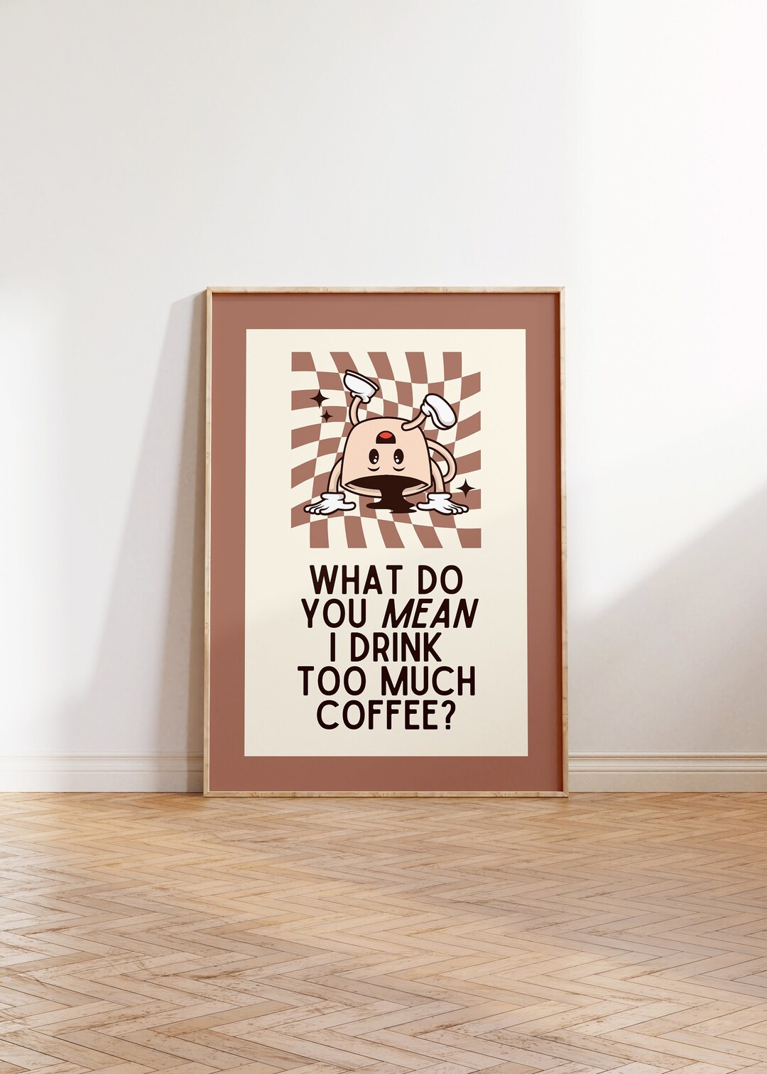 Funny Coffee Retro Character Art Print - Kitchen Caffeine Humor - Etsy