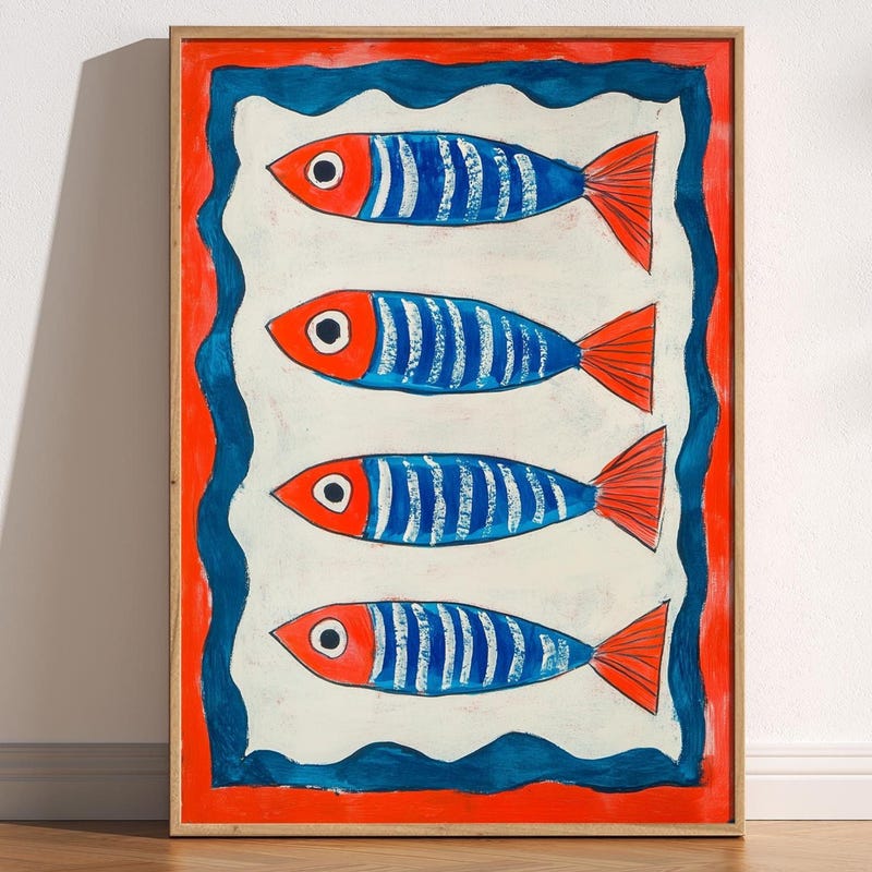 Sardines Print A2 - Etsy UK