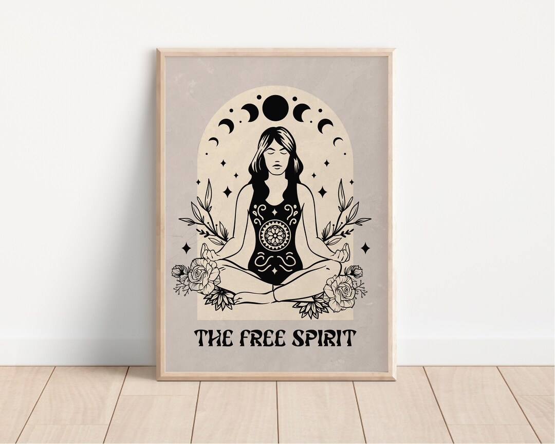 The Free Spirit Tarot Card Style Print - Bohemian Mystical Poster ...