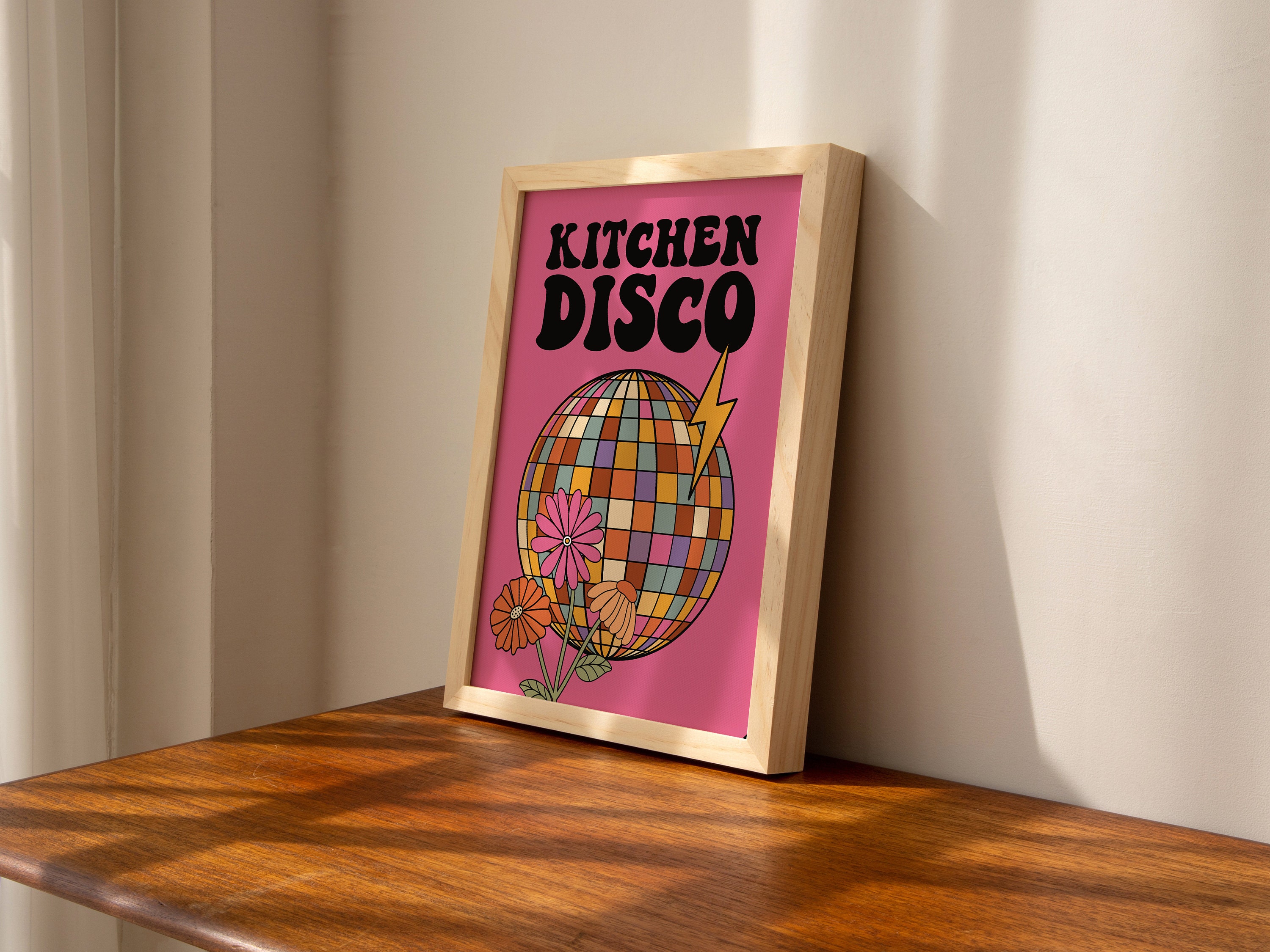 Retro Kitchen Disco Print Retro Disco Groovy Funky Kitchen - Etsy