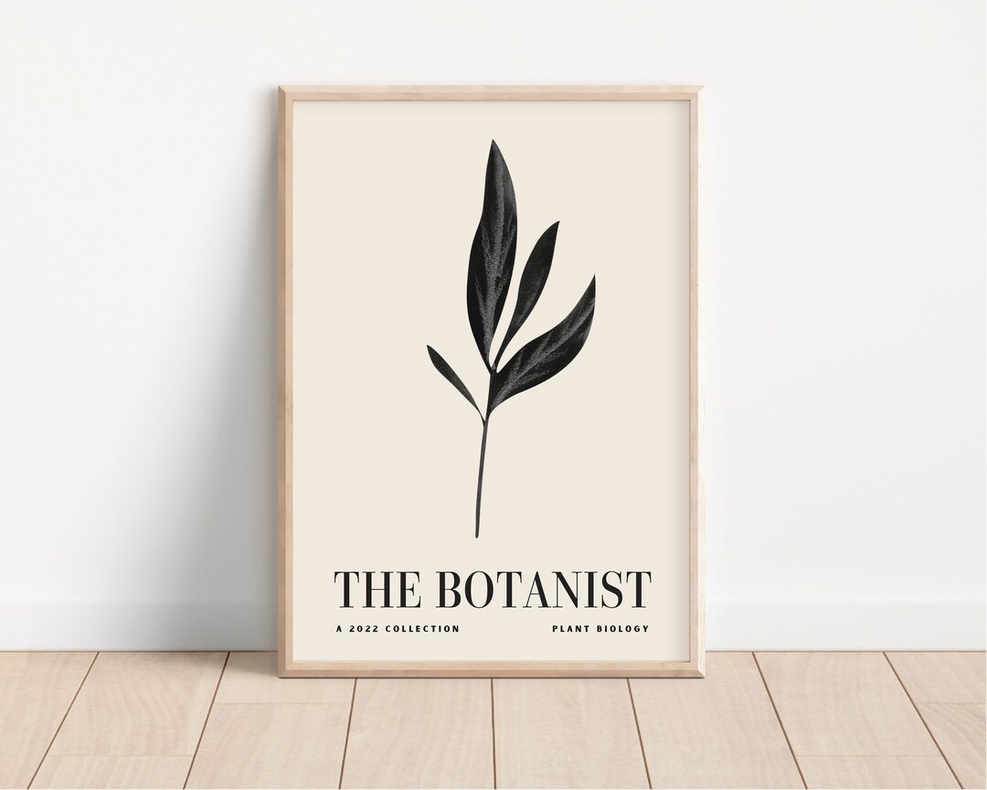 Botanist Print: Minimalist Leaves Poster, Neutral Home Decor - Etsy