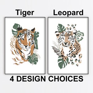 Jungle Zebra Print - Tropical Giraffe, Botanical Animal Print, Tropical ...