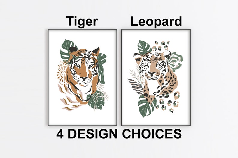 Jungle Zebra Print - Tropical Giraffe, Botanical Animal Print, Tropical ...