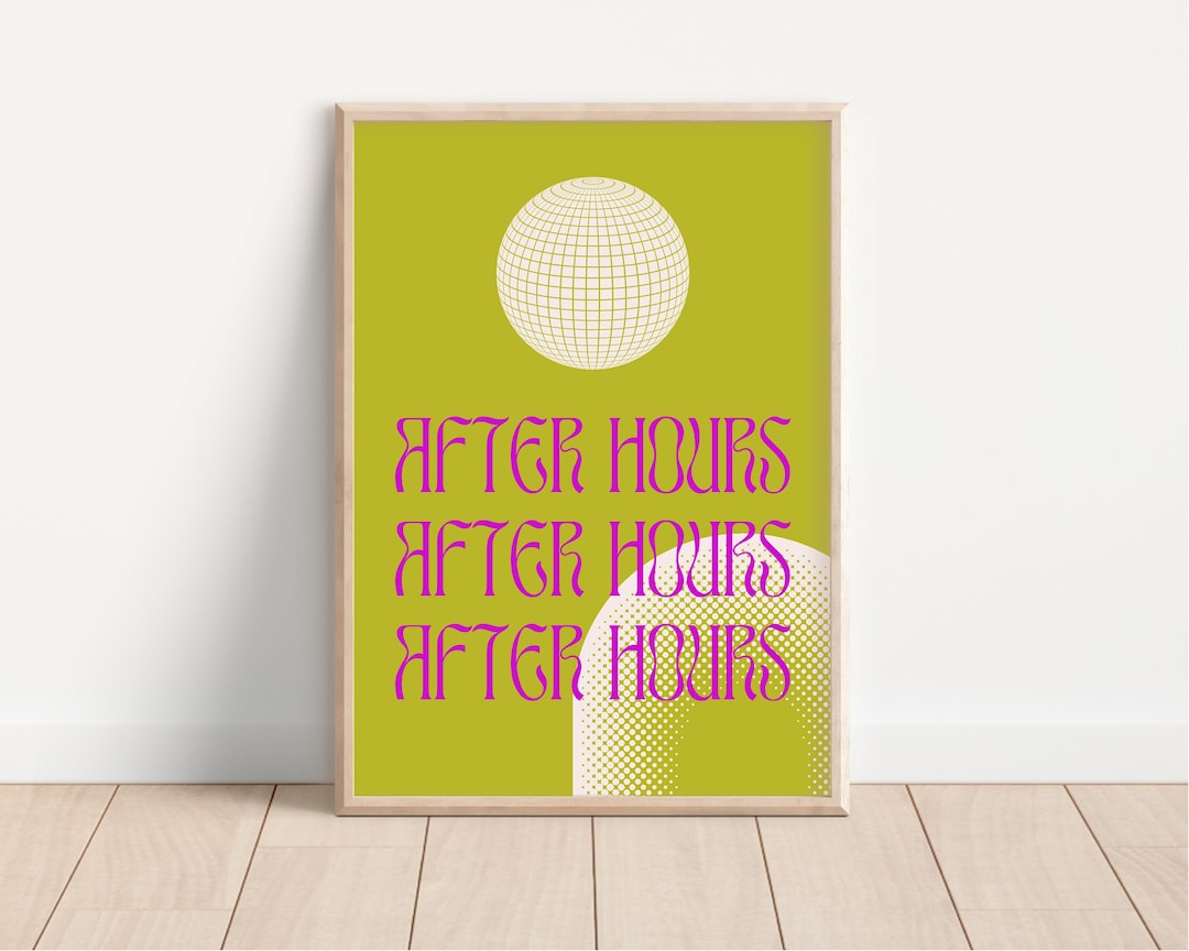 After Hours / Retro Night Club Inspired Print - Bold Music Poster ...