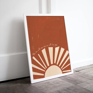 Boho Sunrise Print - Earthy Decor, Mid Century Modern, Abstract Sunrise ...
