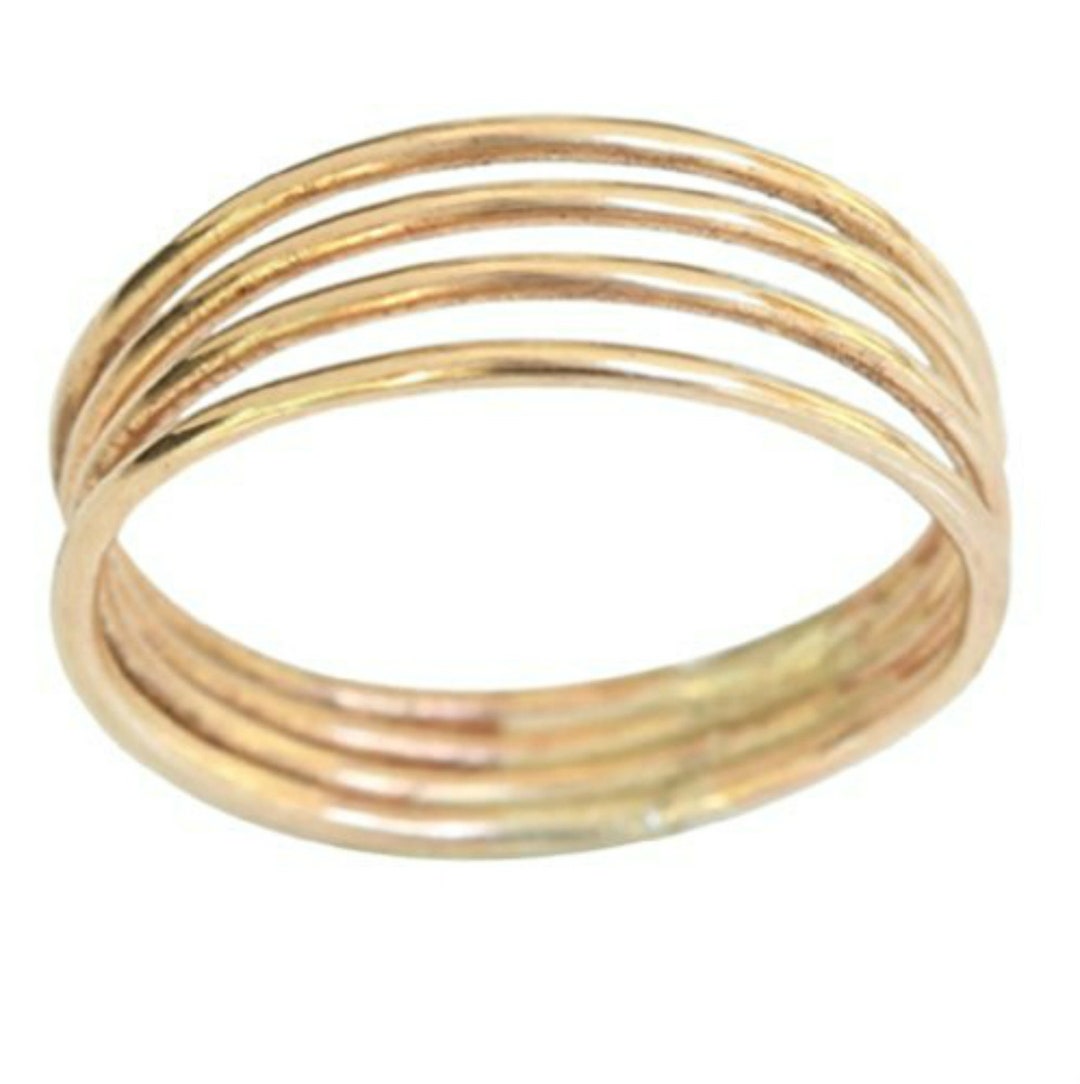 Gold Thumb Ring, Gold Thumb Rings, 14k Gold Filled Fill Four Band Thumb ...