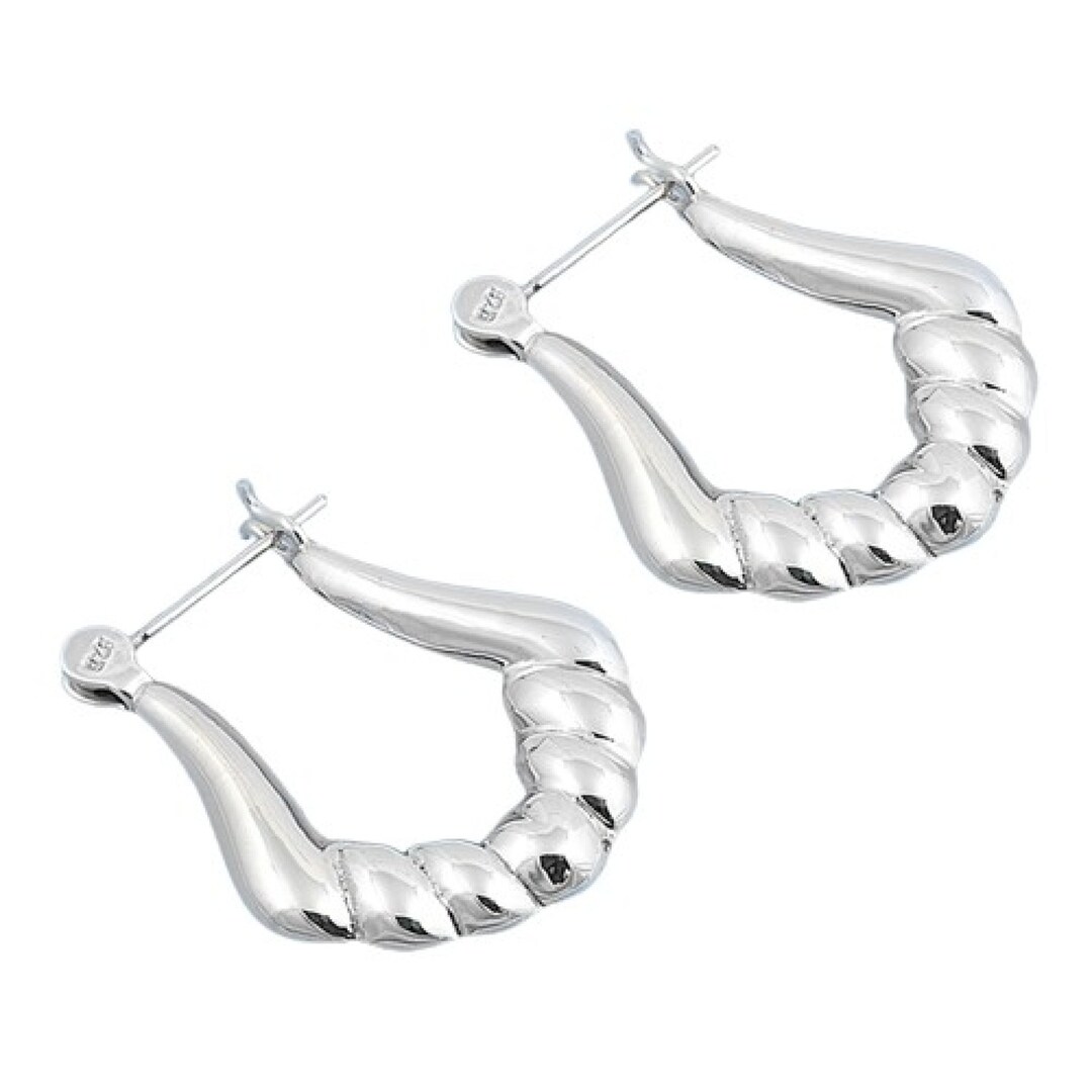 Hoop Earrings Solid 925 Sterling Silver Hoop Earrings Loop Earrings ...