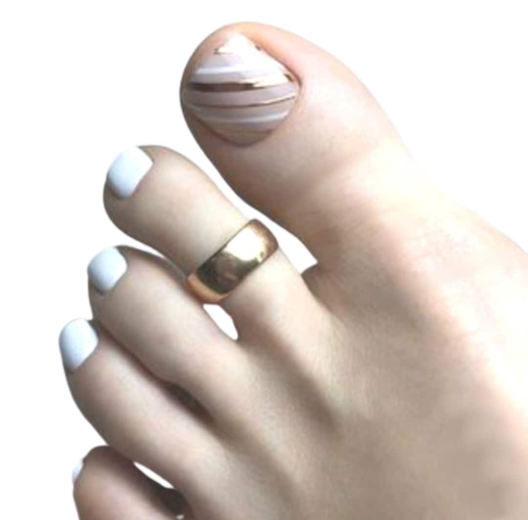 Gold Toe Ring 14k Gold Wide Toe Ring Gold Filled Toe Ring - Etsy