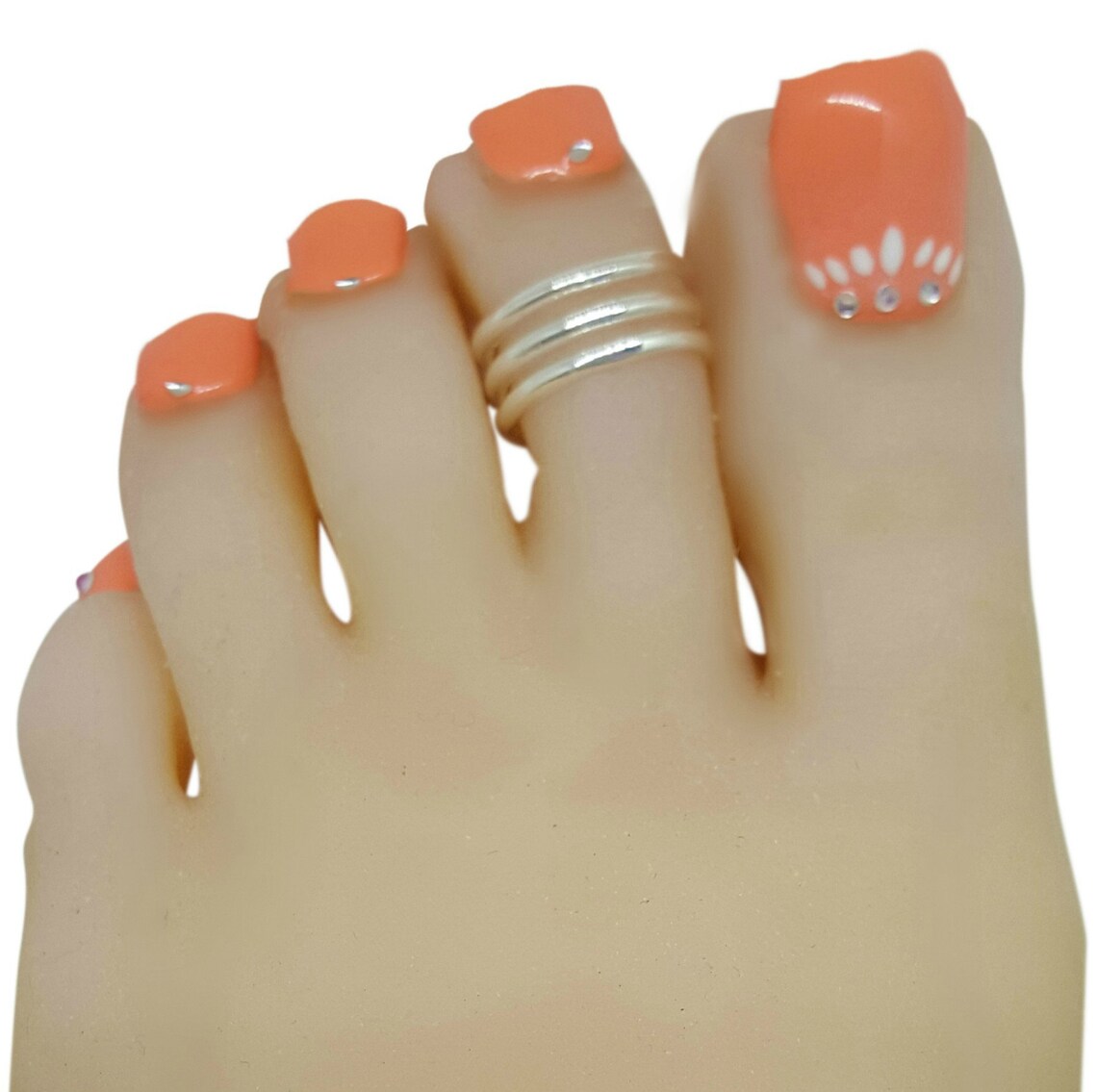 Sterling Toe Ring Adjustable Toe Rings 3 Bands Wide Sterling - Etsy