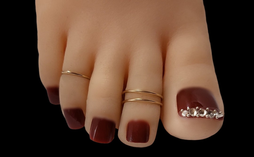 Gold Toe Ring, 14k Gold Filled 2 Rings, Toe Rings Adjustable, Toe Rings ...