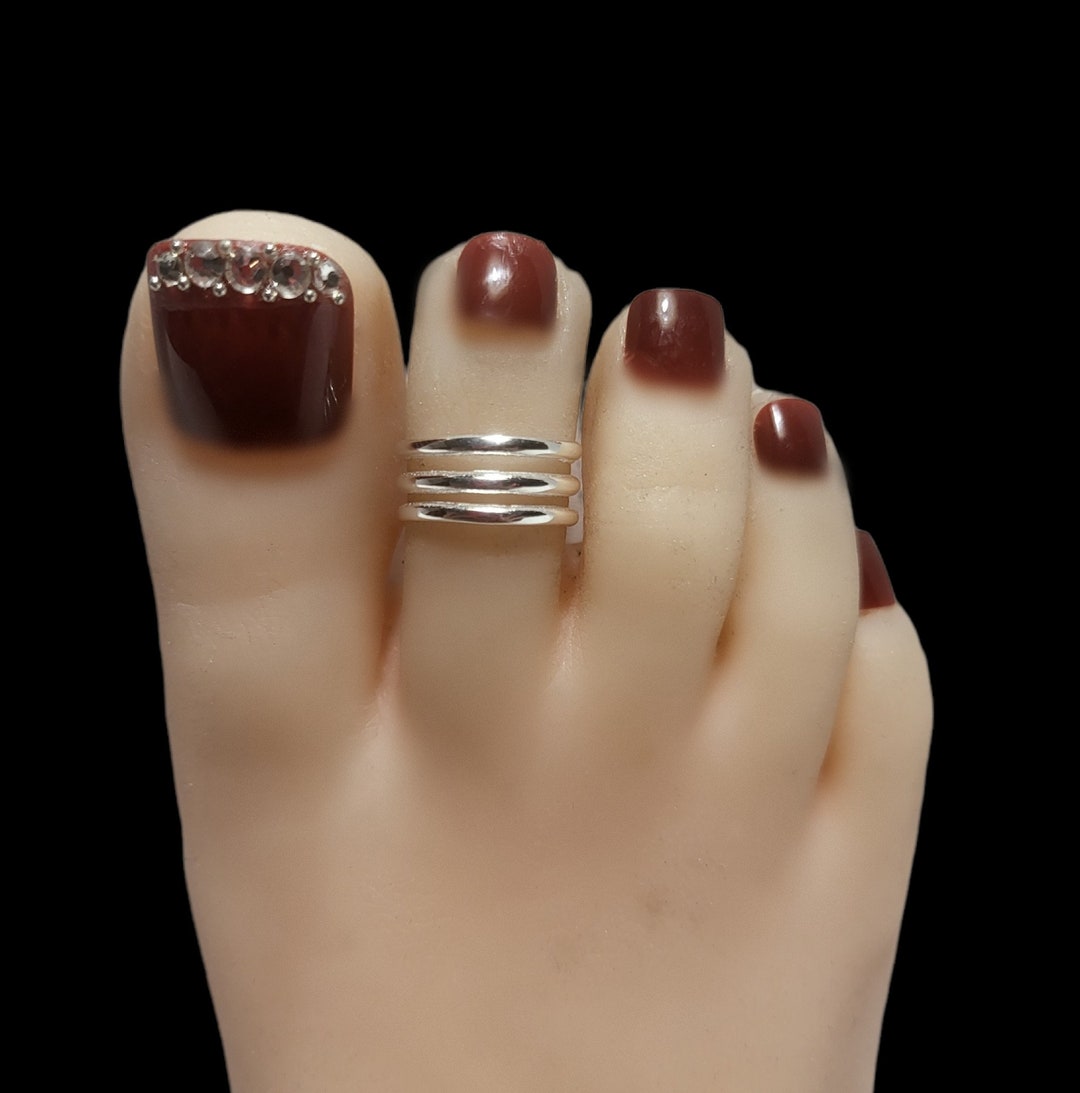 Sterling Toe Ring Adjustable Toe Rings 3 Bands Wide Sterling - Etsy