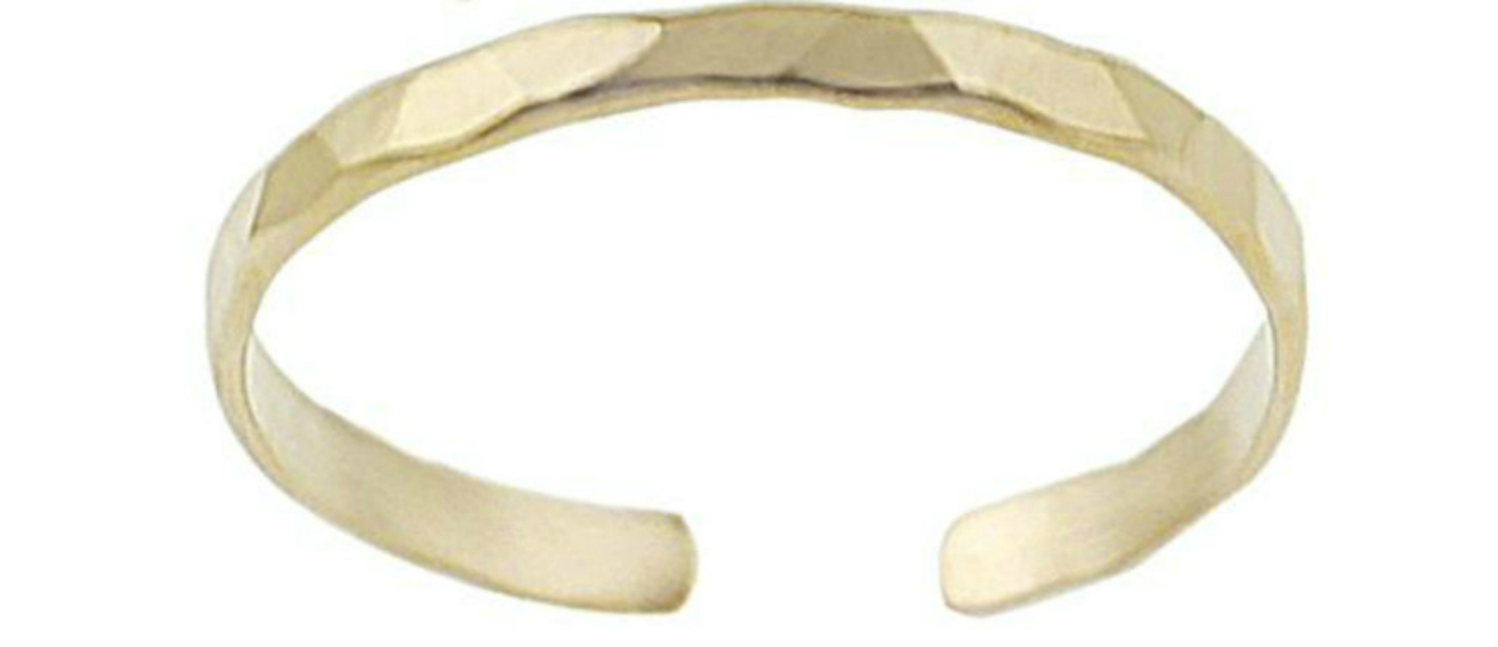 Gold Toe Ring 14k Gold Filled Faceted Pounded Adjustable Toe | Etsy