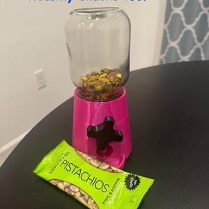 Candy / Nut Dispenser Glass Mason Jar on Top of 3d-printed Base, Works ...