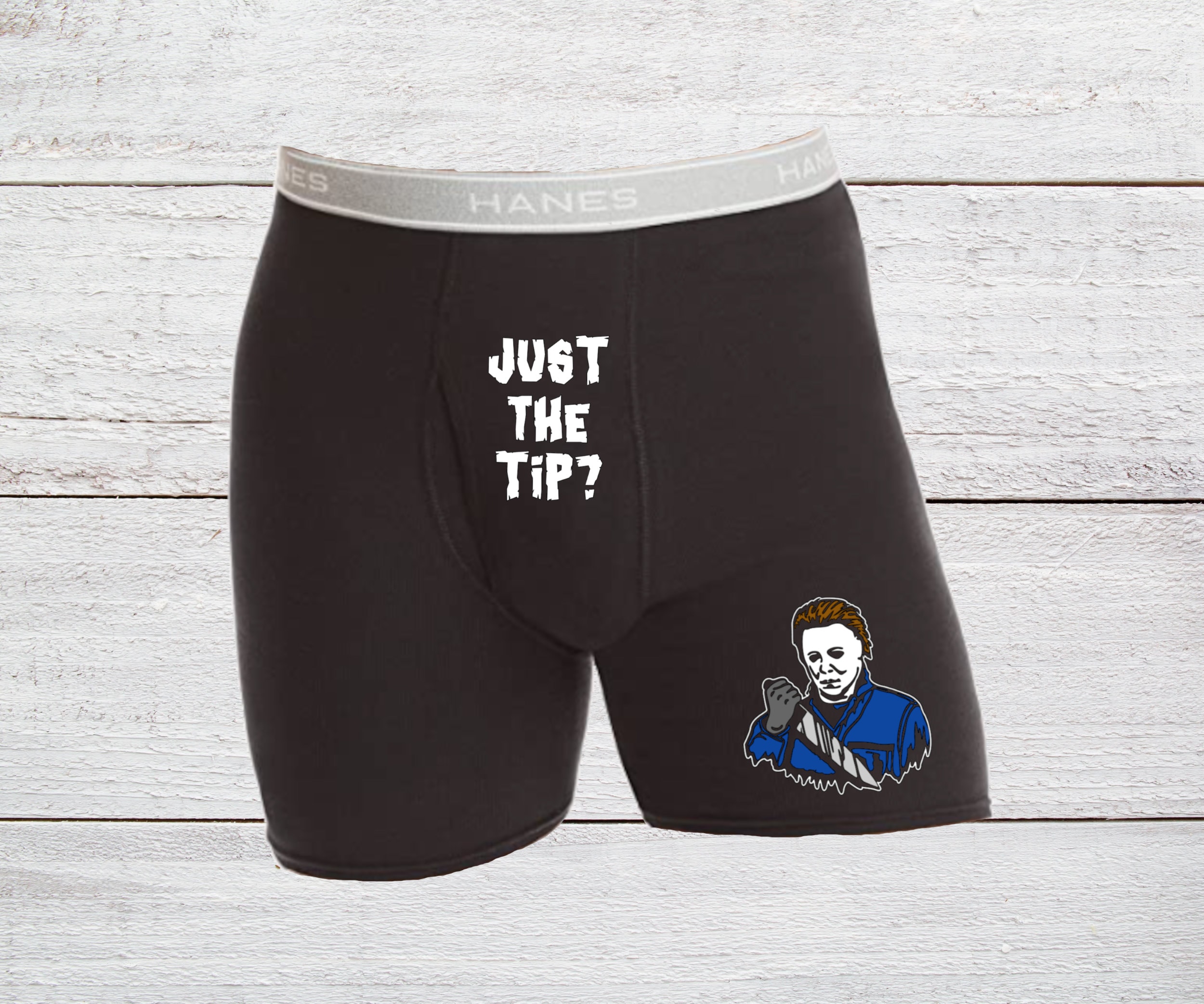 Just the Tip Boxer Briefs for Men Halloween Briefs Mens Briefs Michael Myers Inspired Etsy