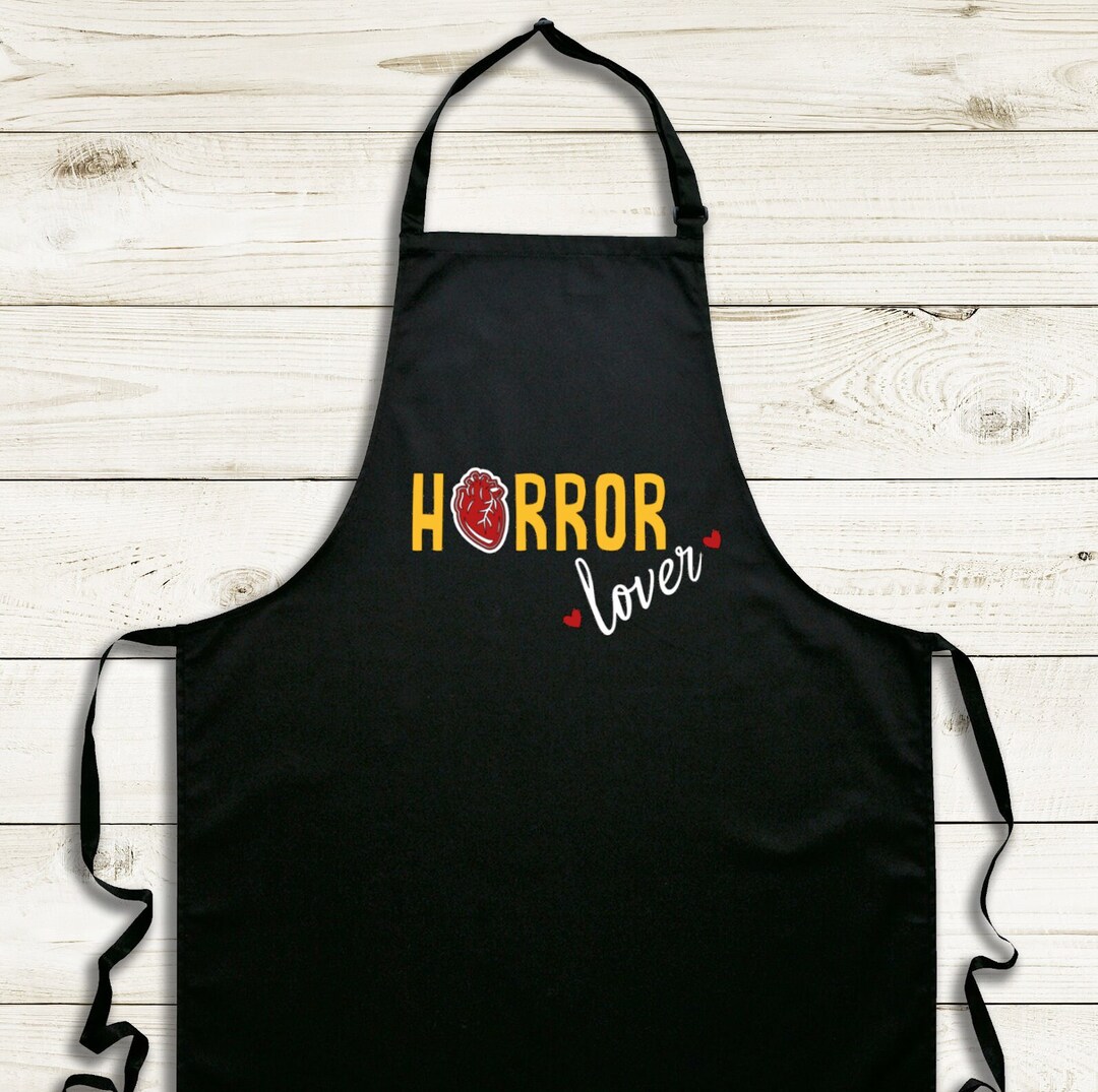 Horror Lover Apron Black Apron Goth Apron Horror Kitchen - Etsy