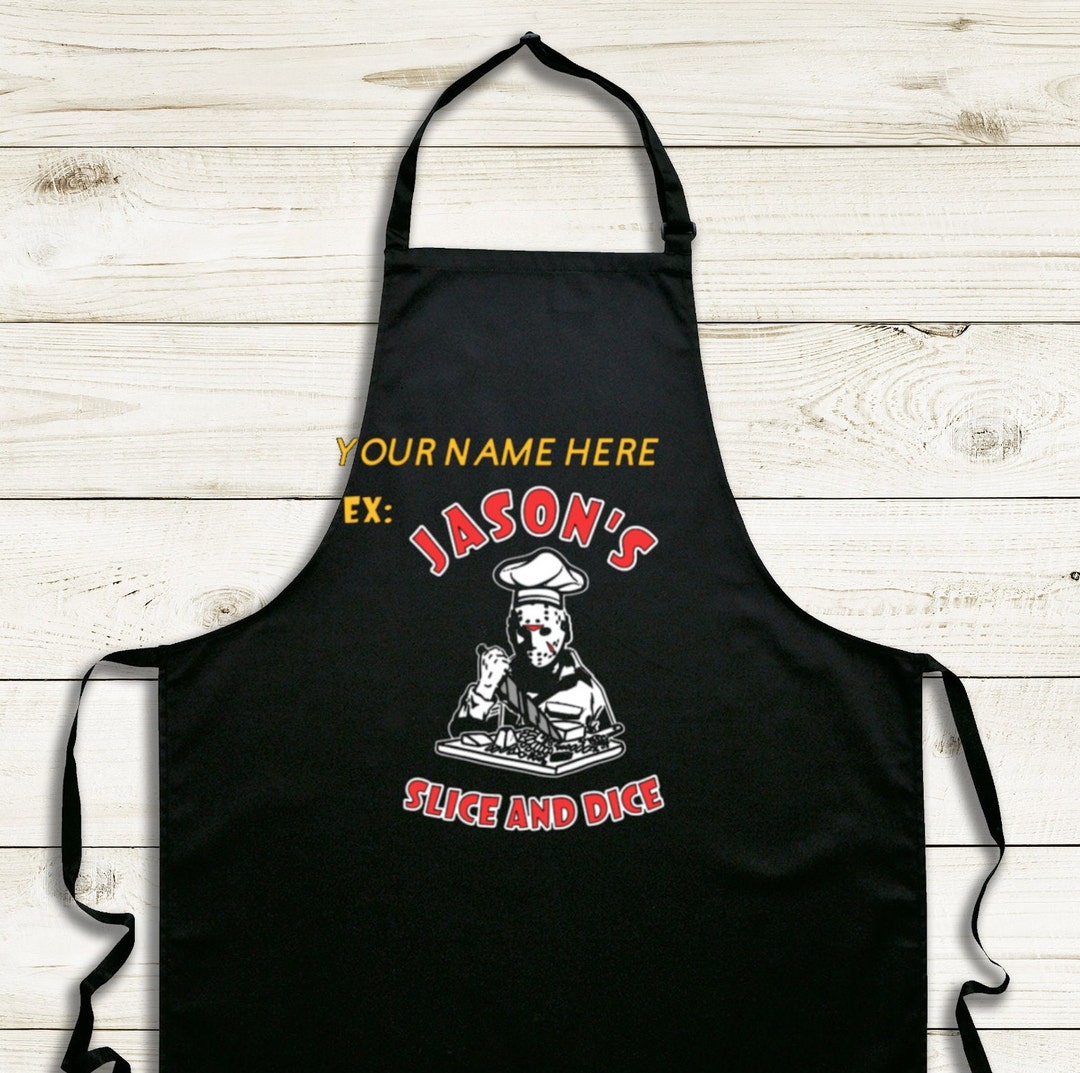 Personalized Horror Apron With Jason Voorhees; Black Apron; Halloween ...