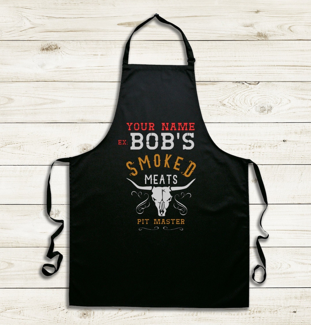 Personalized Pit Master BBQ Apron; Grilling Apron; Smoked Meats; Man ...