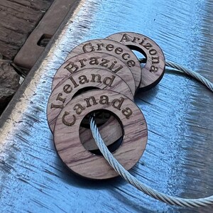 Personalized Travel Token Keychain Backpack Tag Country Visited ...