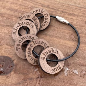 Personalized Travel Token Keychain Backpack Tag Country Visited ...