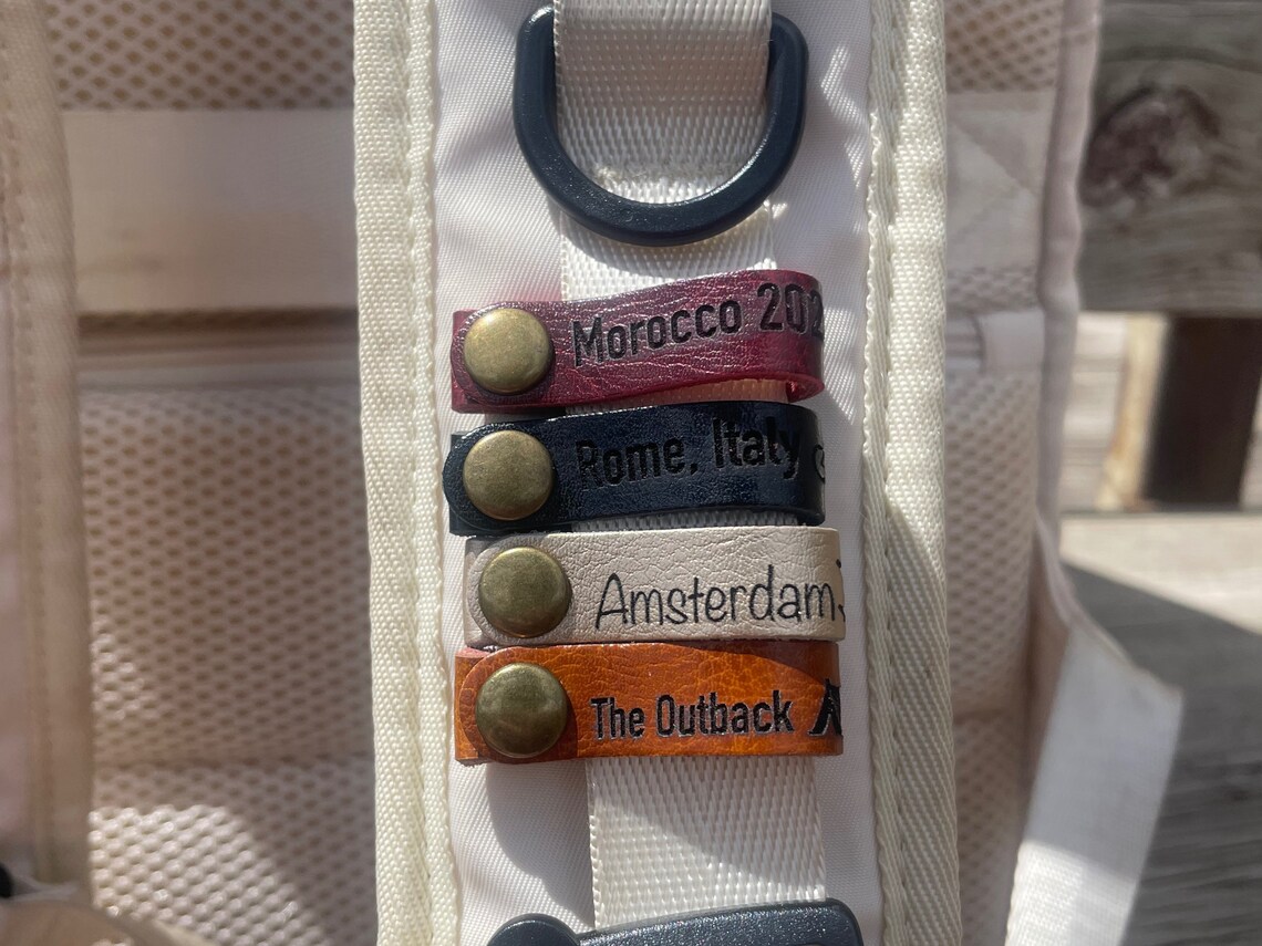 New Orleans Personalized Leather Tag Charms, Custom Engraved Patch ...
