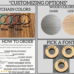 Personalized Travel Token Keychain Backpack Tag Country Visited ...