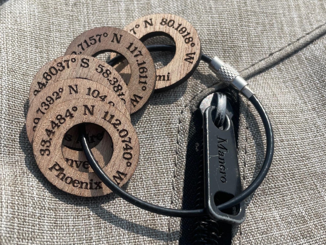 Customized Washer Keychain, Rustic Charm Name & Date Keychains ...