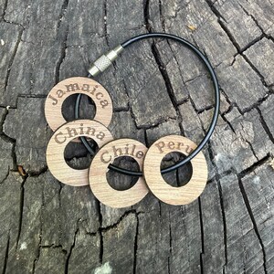 Personalized Travel Token Keychain Backpack Tag Country Visited ...