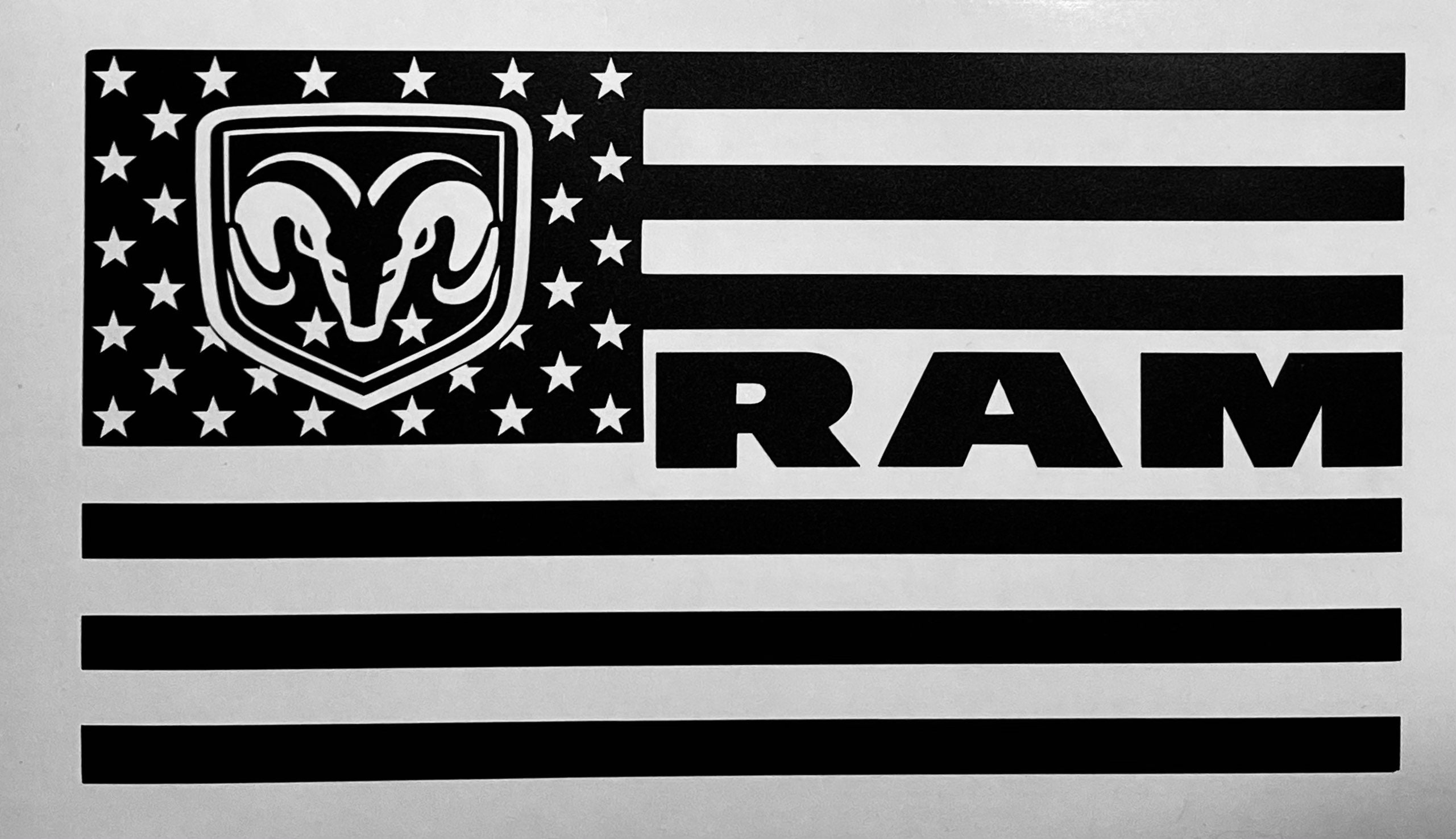 Ram American Flag Decal Sticker | Etsy