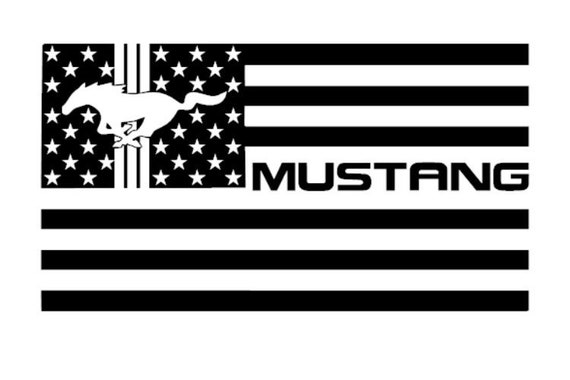 Mustang American Flag Decal Sticker | Etsy