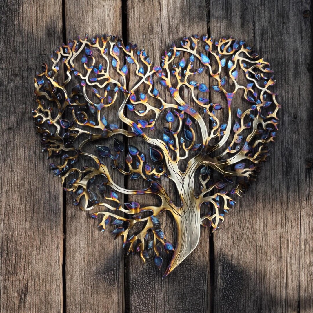 Heart Tree of Life Stainless Steel, Metal Wall Art, Wall Decor, Metal ...