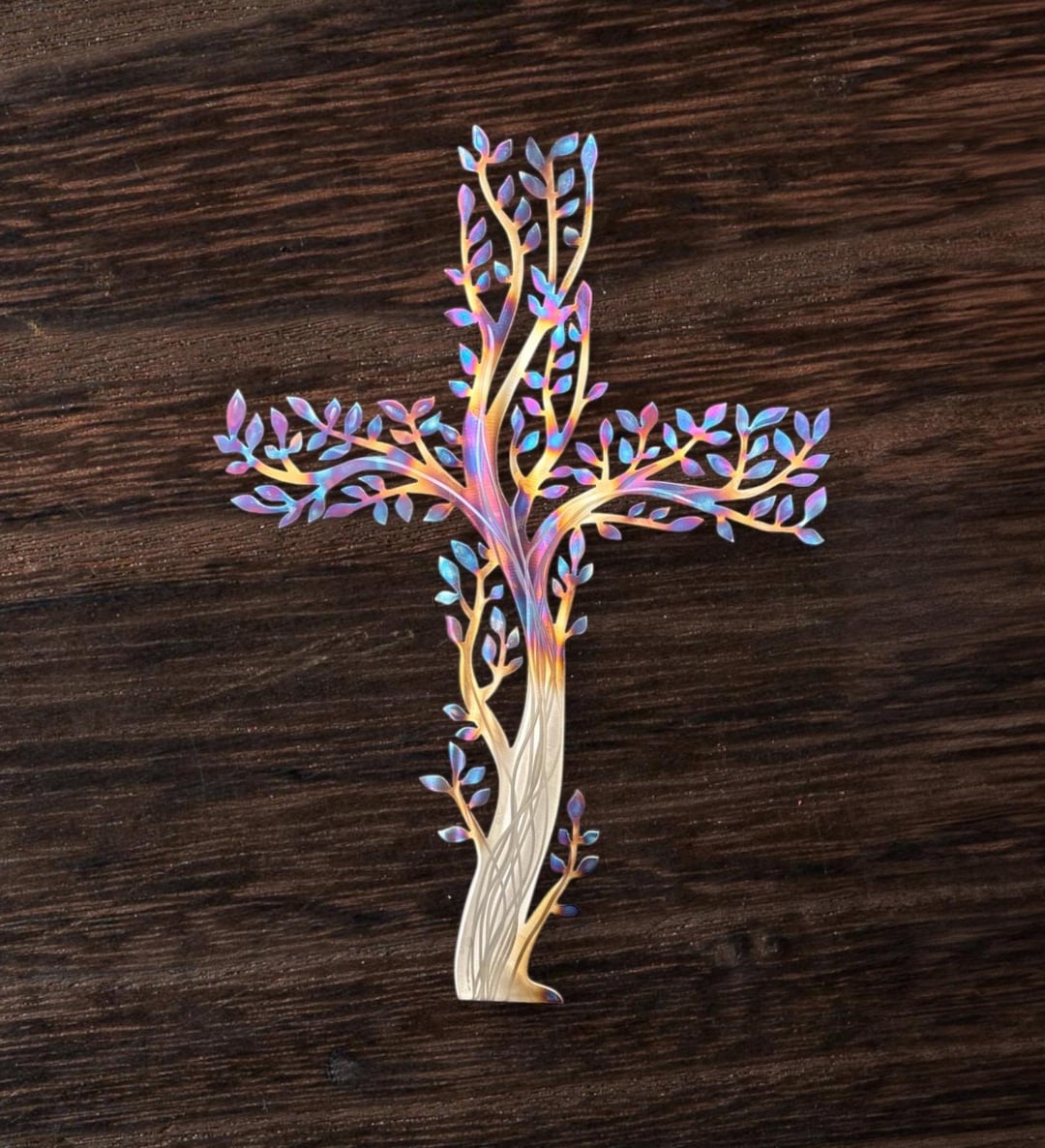 Tree of Life Cross, Stainless Steel Metal Wall Art, Christian Decor - Etsy