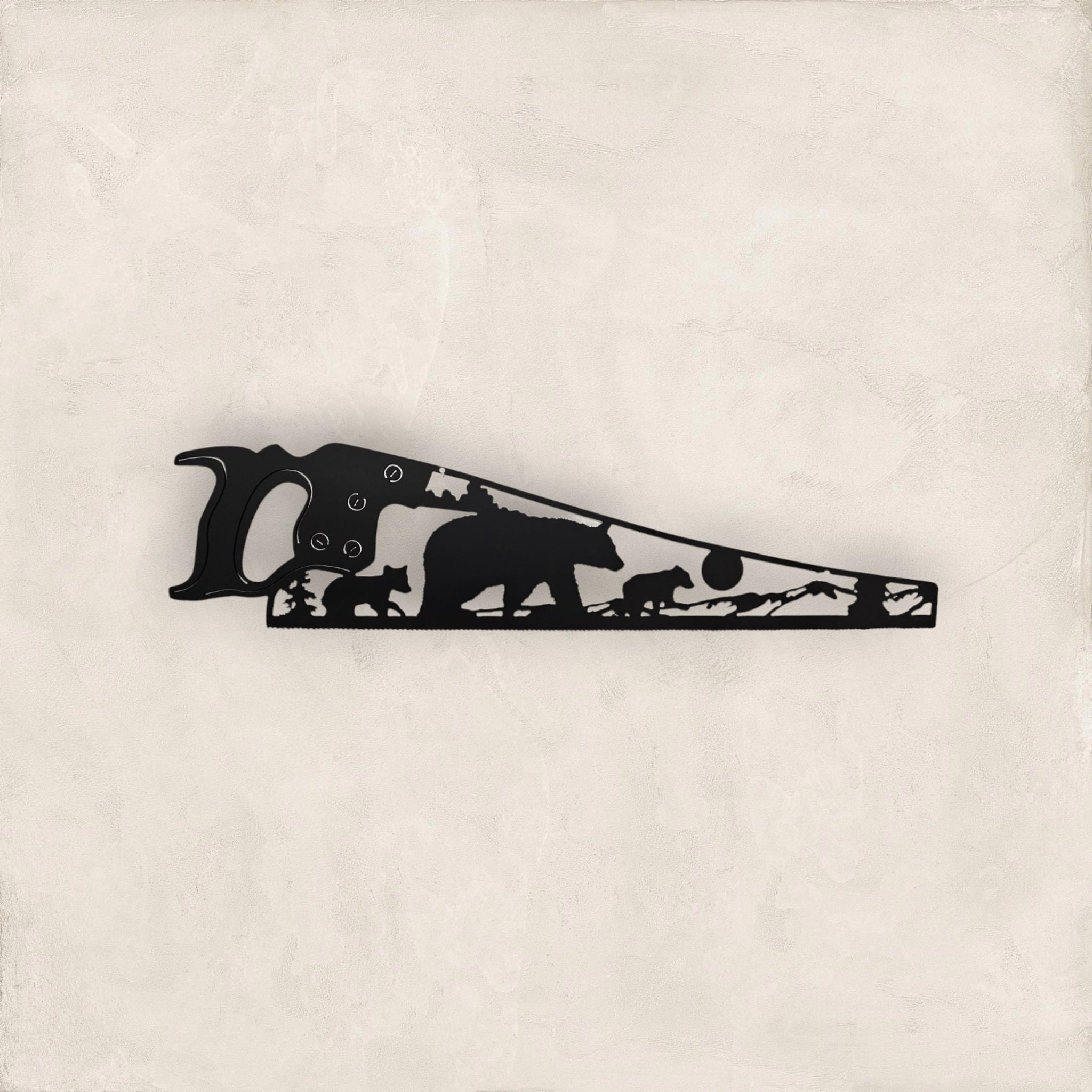 Bear Scene Saw Blade Wall Decor, Farm House Decor, Saw Blade Art, Hand ...