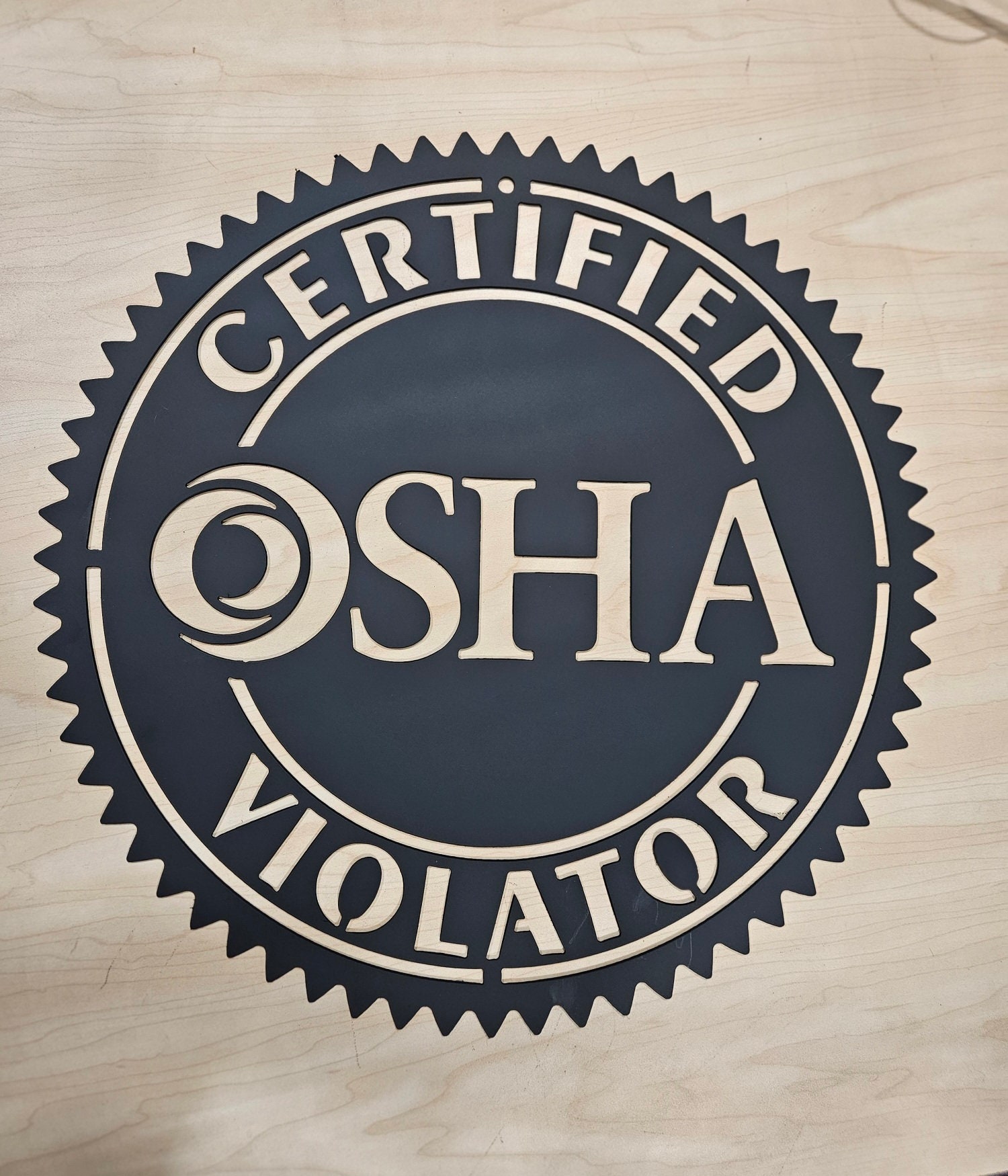 Certified OSHA Violator Sign, Metal Wall Art, Funny Signs, Round Metal ...