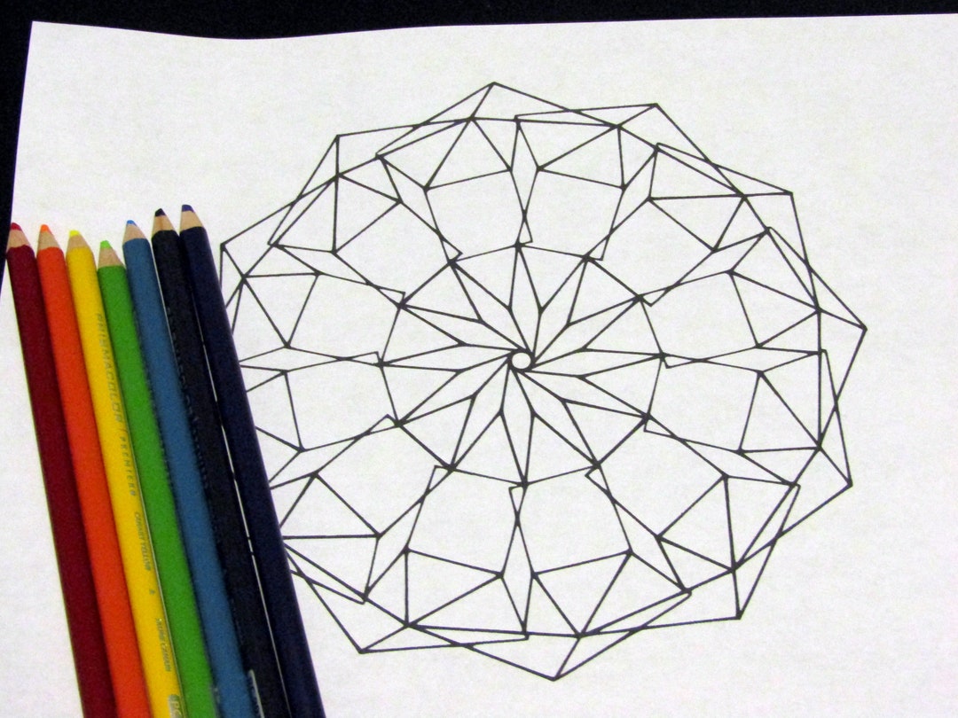 Printable Geometric Mandala Coloring Page PDF Number 20 - Etsy