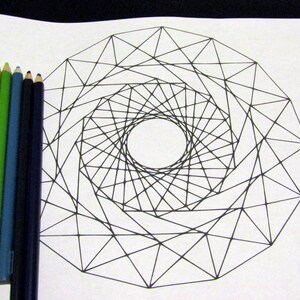 Printable Geometric Mandala Coloring Page PDF | Number 7 - Etsy