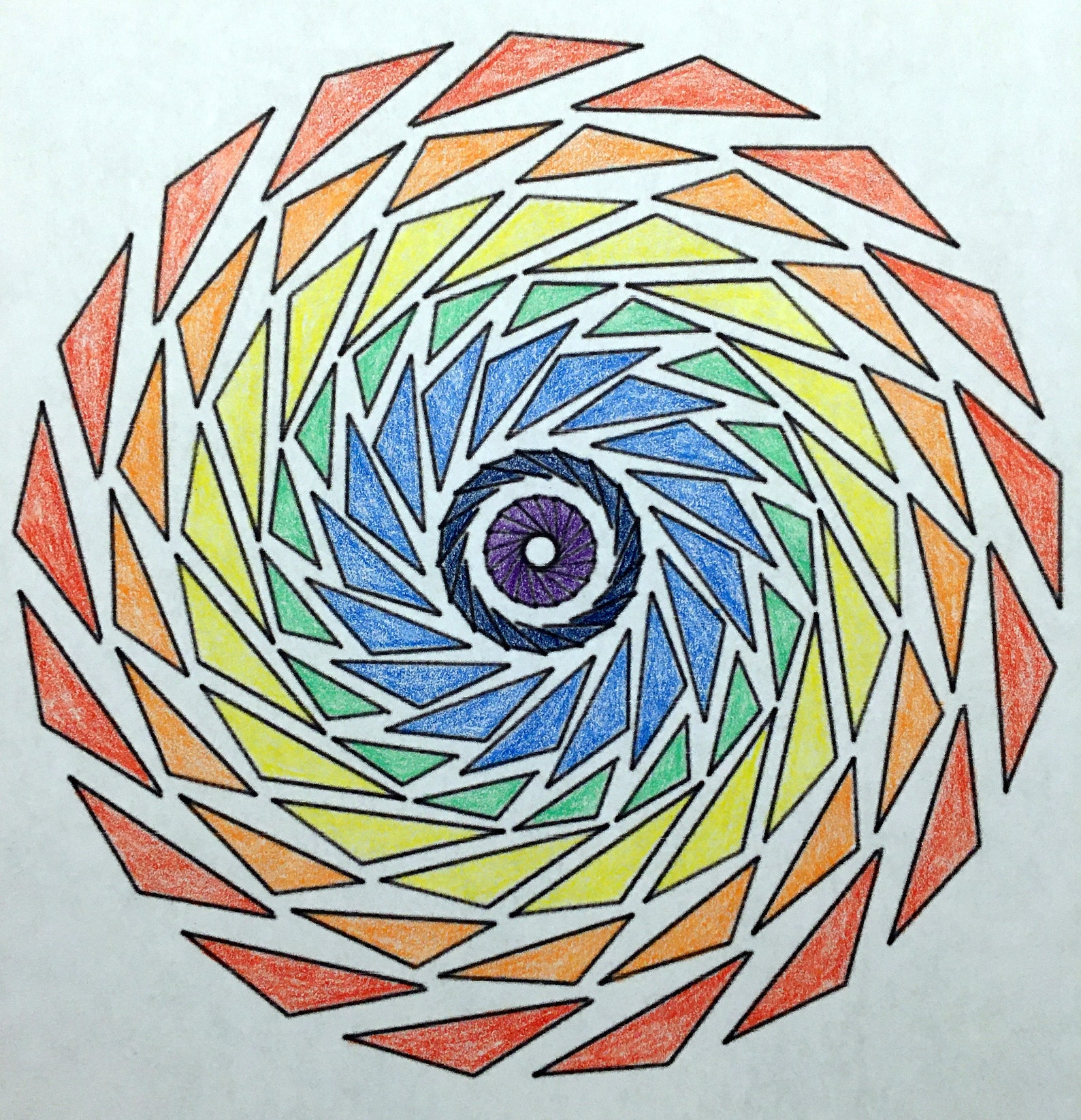 Printable Geometric Mandala Coloring Page PDF Number 16 | Etsy