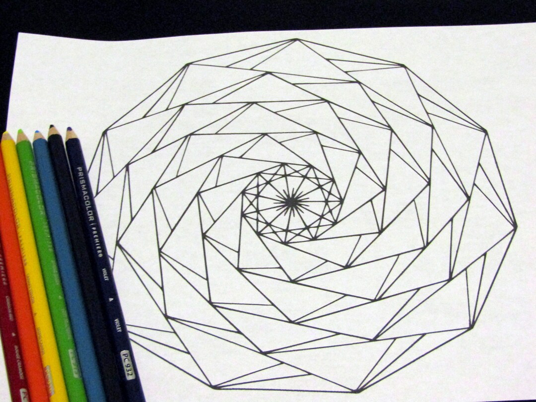 Printable Geometric Mandala Coloring Page PDF | Number 18 - Etsy