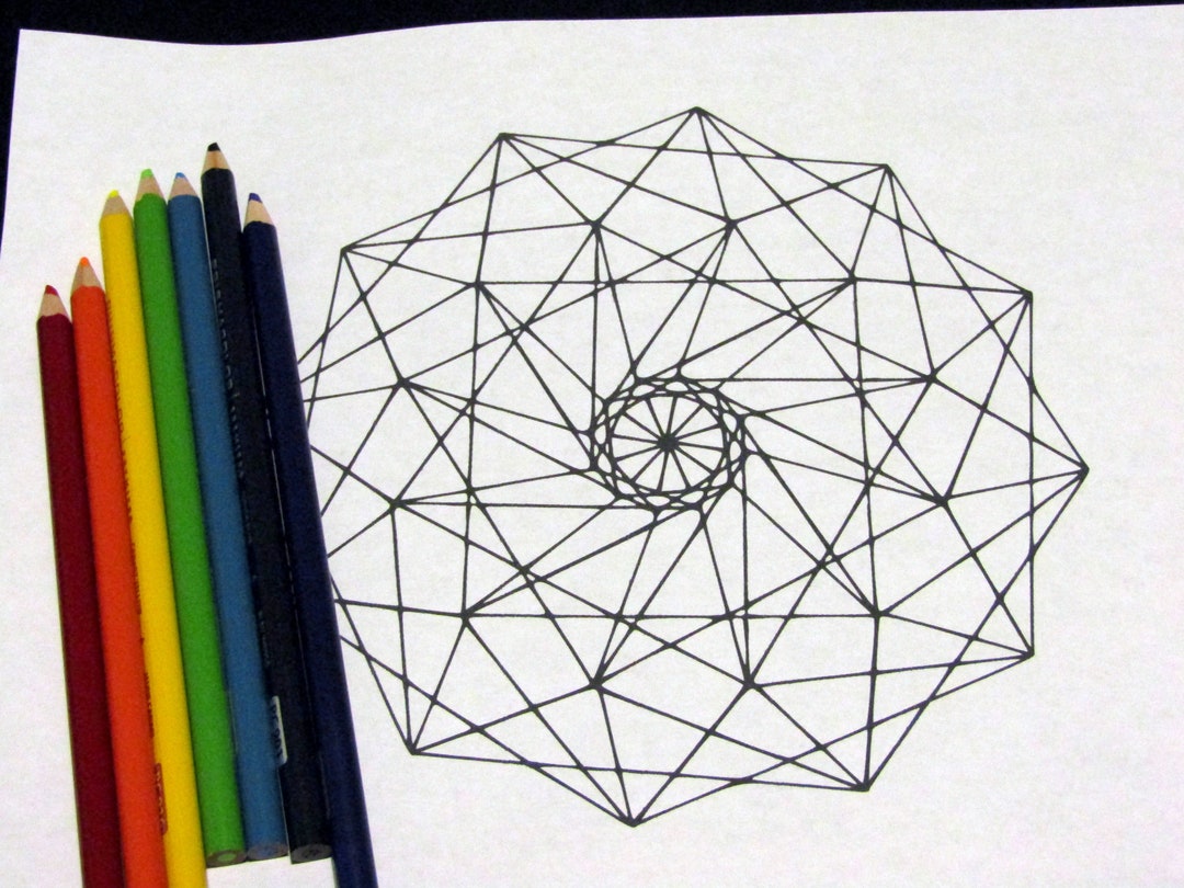Printable Geometric Mandala Coloring Page PDF | Number 30 - Etsy