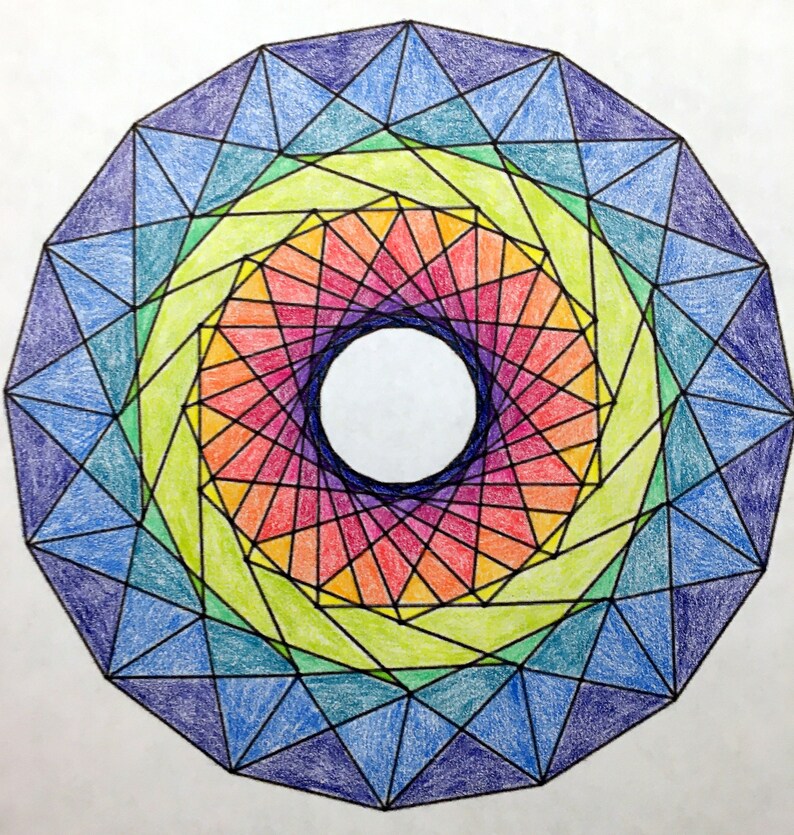 Printable Geometric Mandala Coloring Page PDF | Number 7 - Etsy